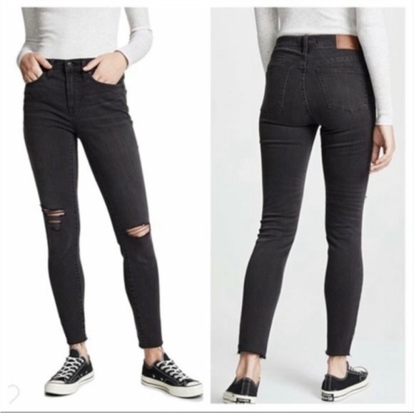 Madewell | Jeans | Madewell 9 Highrise Skinny Jeans In Black Sea Washed ...
